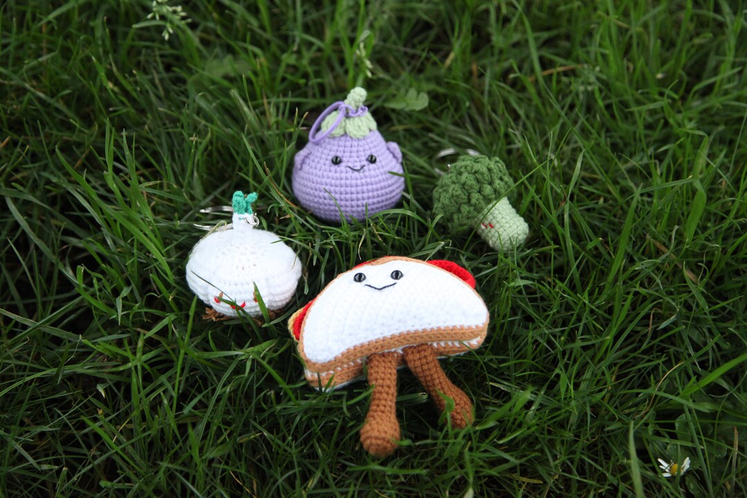 Crochet Sandwich Dolll Crochet Aubergine Amigurumi Handmade Cute ...