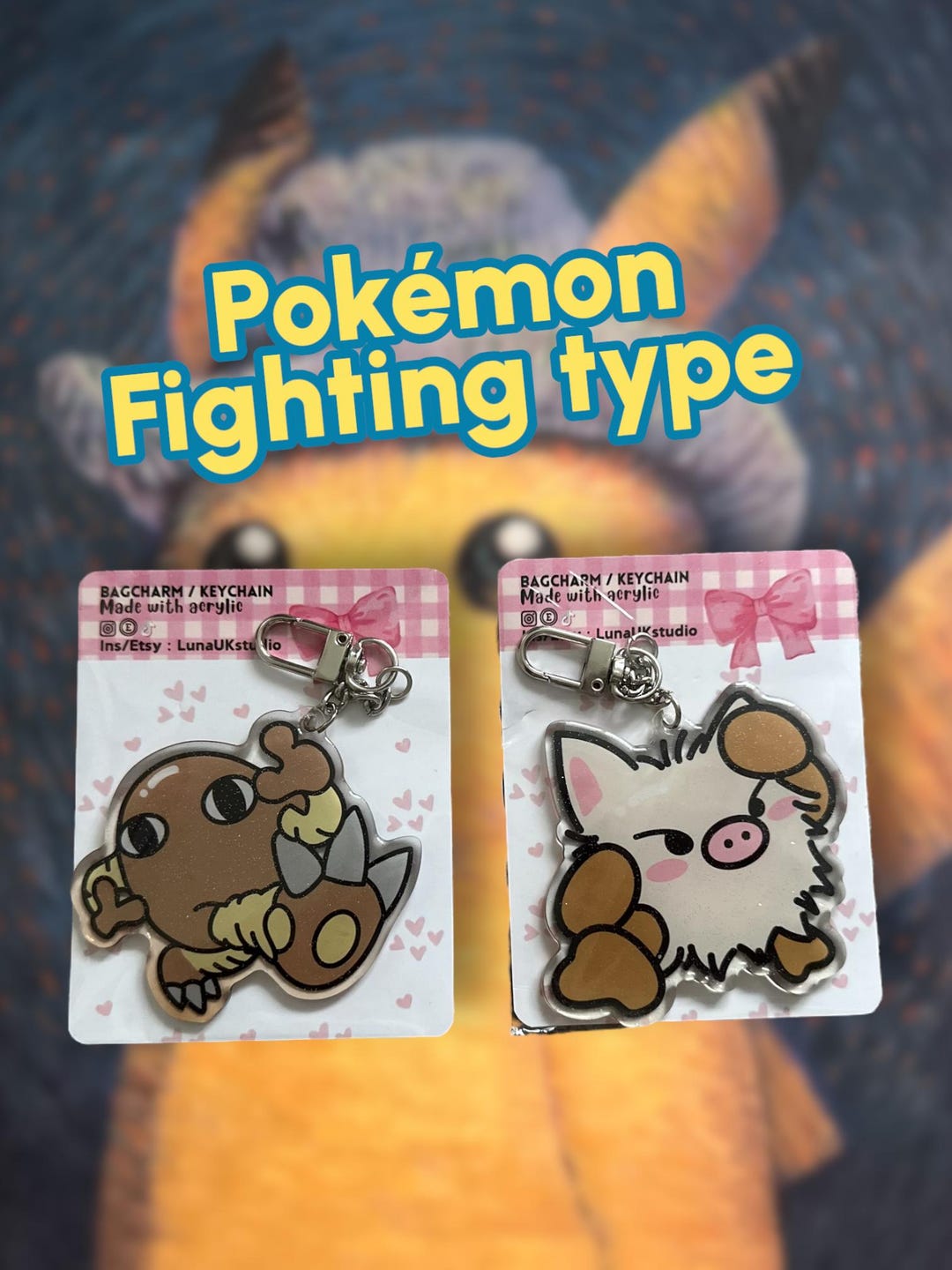 Pokemon Primeape, Hitmonlee Fanart Anime Style Double-sided Coloured ...