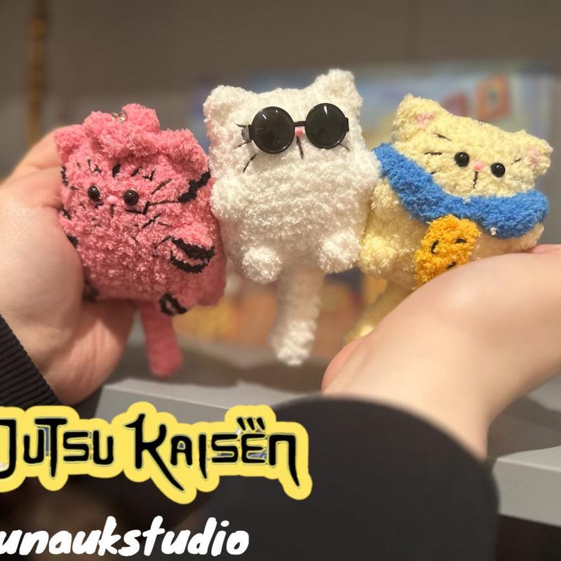 Black Anime Keychain Plush - Etsy UK