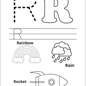 ABC Tracing and Coloring Preschool Worksheet Bundle - Etsy