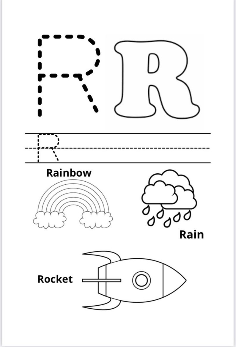 ABC Tracing and Coloring Preschool Worksheet Bundle - Etsy
