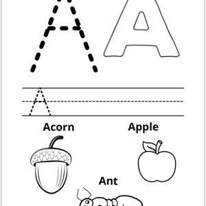 ABC Tracing and Coloring Preschool Worksheet Bundle - Etsy