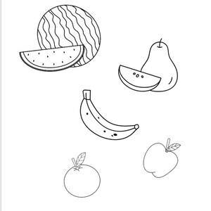 Preschool Coloring Pages Fruit Simple and Unique Worksheets - Etsy