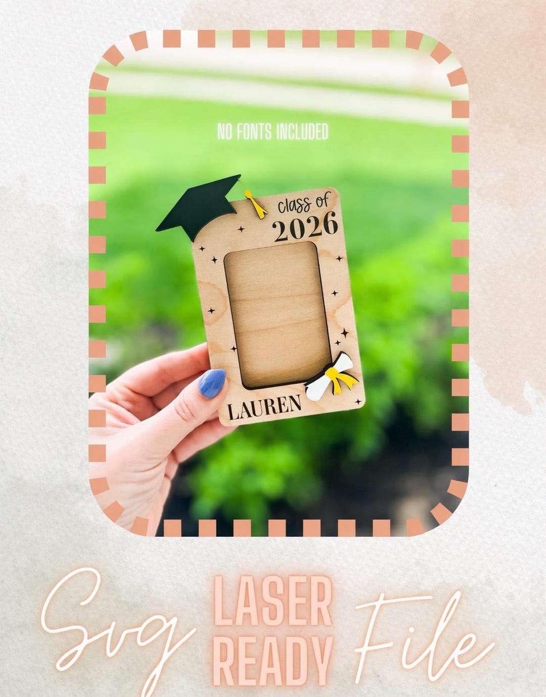 SVG Laser Graduation 2025 Grad Class of Frame Photo, Gift for Mom Dad ...