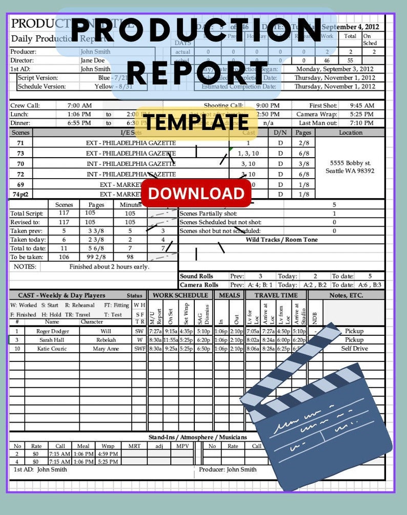 Production Report Template (production Paperwork) - Etsy