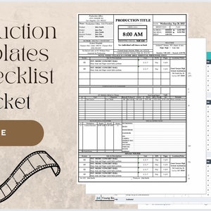 Production Templates, Checklists and Cheat Sheets (filmmaking Documents ...
