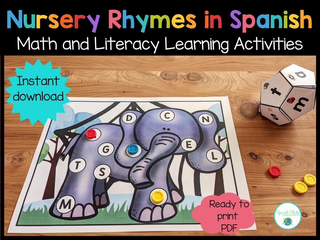Nursery Rhymes-spanish Activities-literacy and Math Activities ...
