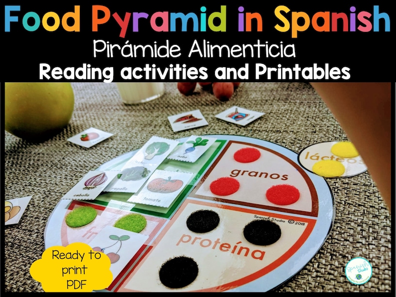 Food Pyramid- Nutrition- Spanish Worksheets - Etsy