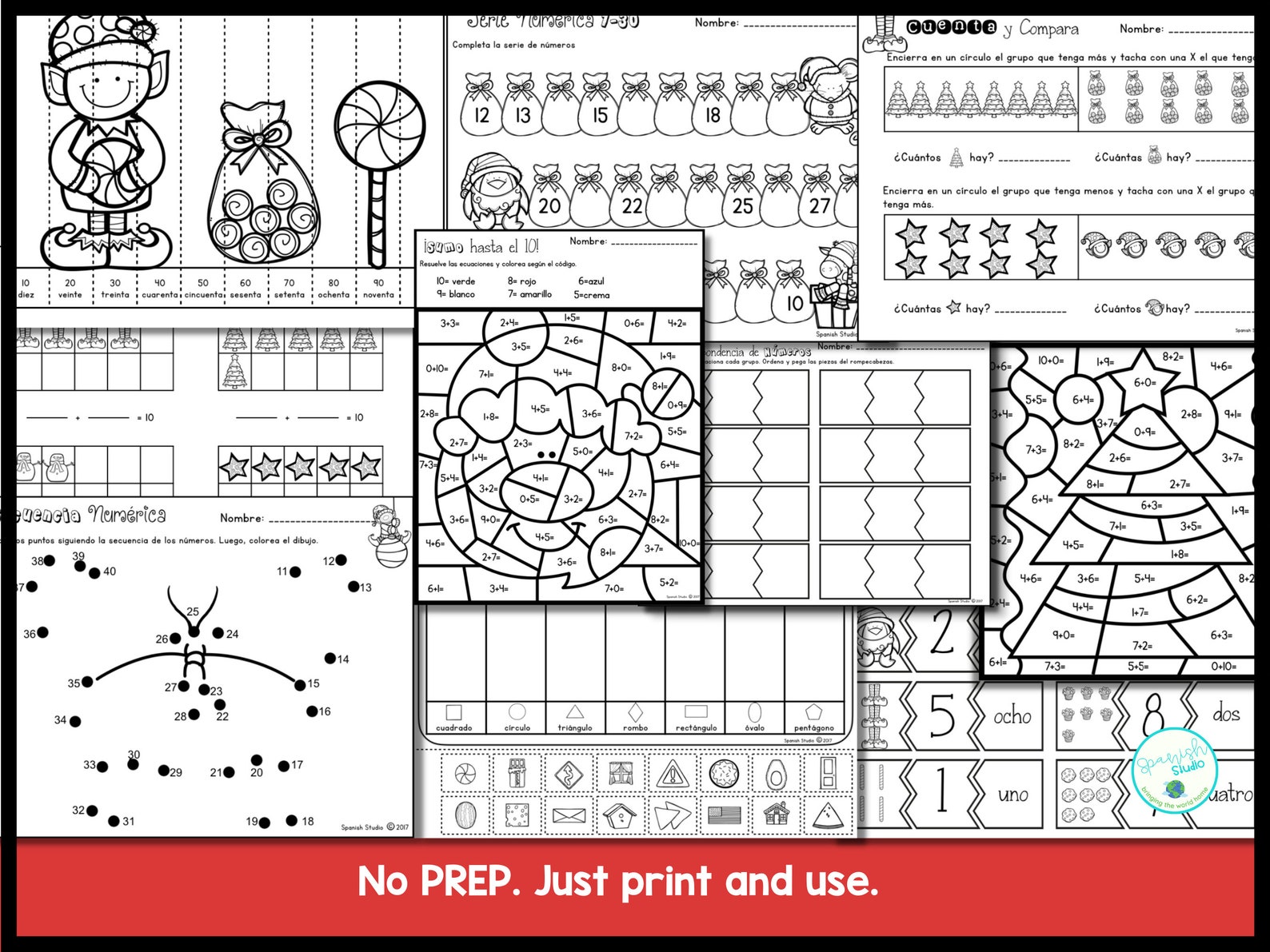 Christmas Worksheets-spanish-kindergarten Worksheets- First Grade ...