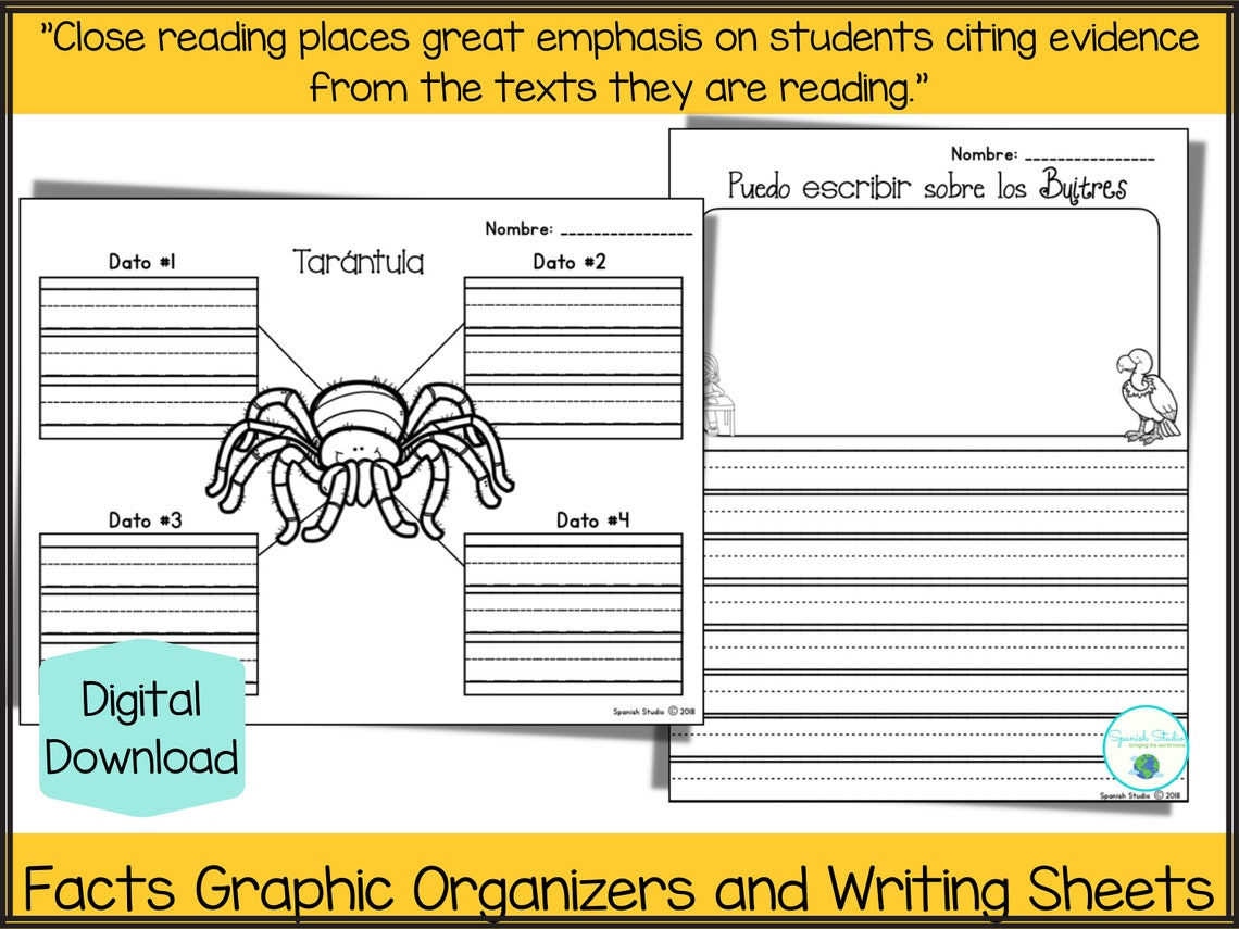 Spanish Close Reading Passages: Animal Bundle-reading Comprehension ...