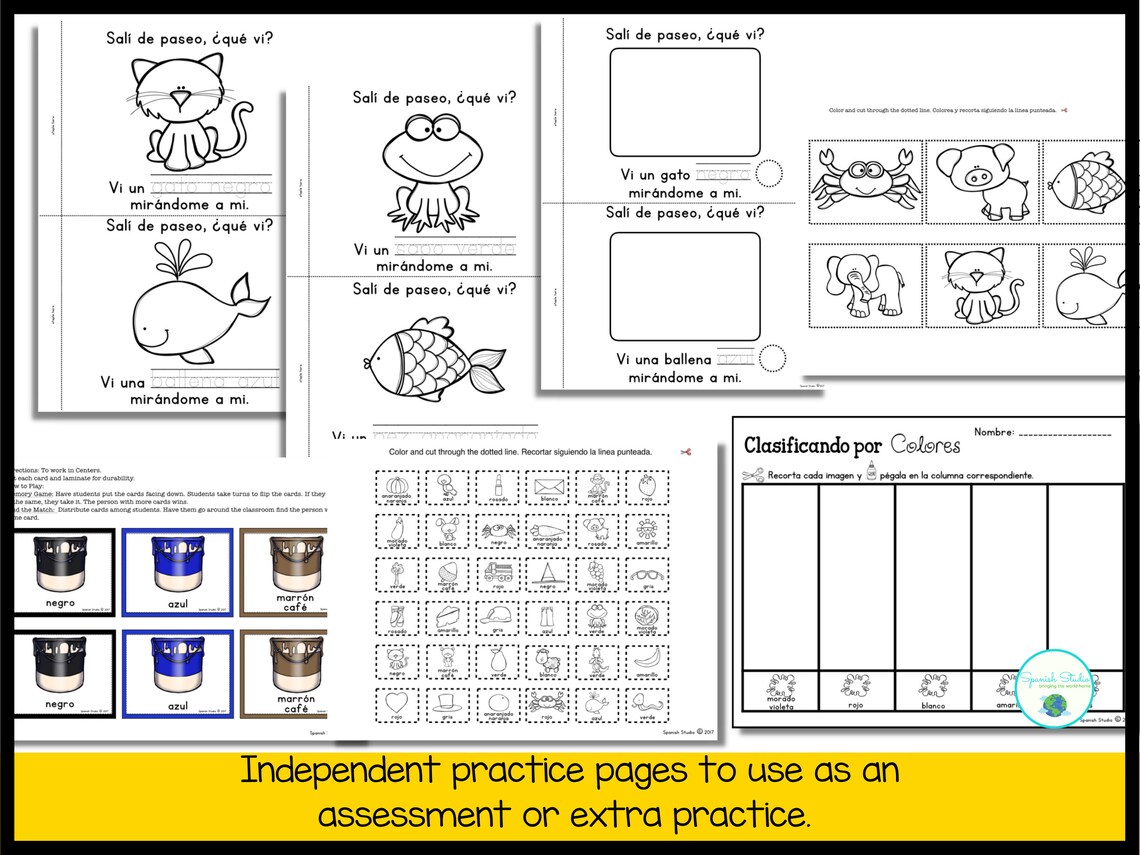 Color Activities Printables-spanish Activities-homeschool- Preschool ...