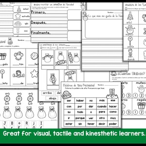 Christmas Worksheets-spanish-kindergarten Worksheets- First Grade ...