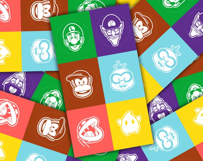 Mario Vinyl Stickers, Whaaat Pack, Mario Superstars, Waterproof ...