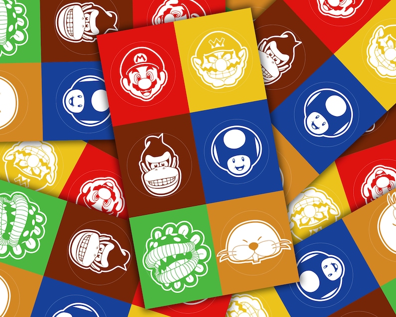Super Mario Sticker Pack: Weatherproof Matte Finish, Set of 6 - Etsy