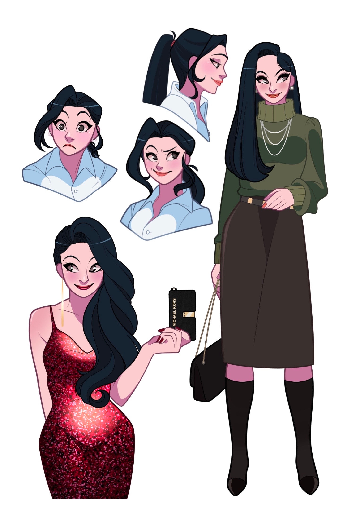 Diseño de personajes de arte digital hoja de caracteres - Etsy México