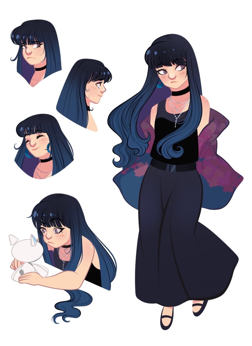 Personalized Art Commission Character Sheet: Full Body OC DND Anime ...