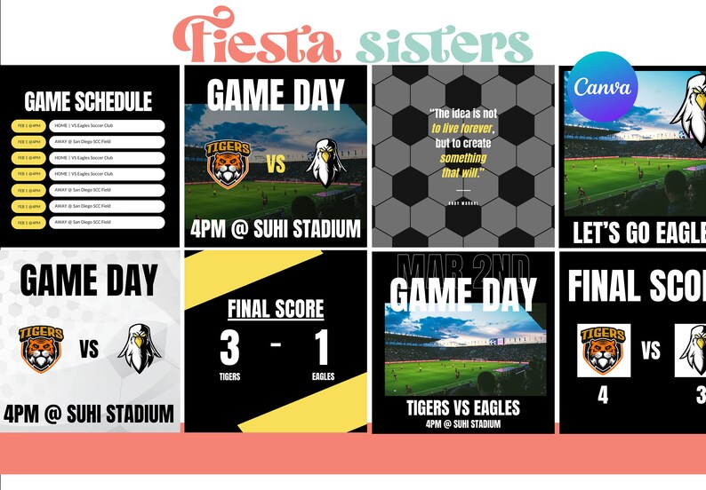 11 Soccer Canva Templates, Social Media Posts, Instagram Bundle ...