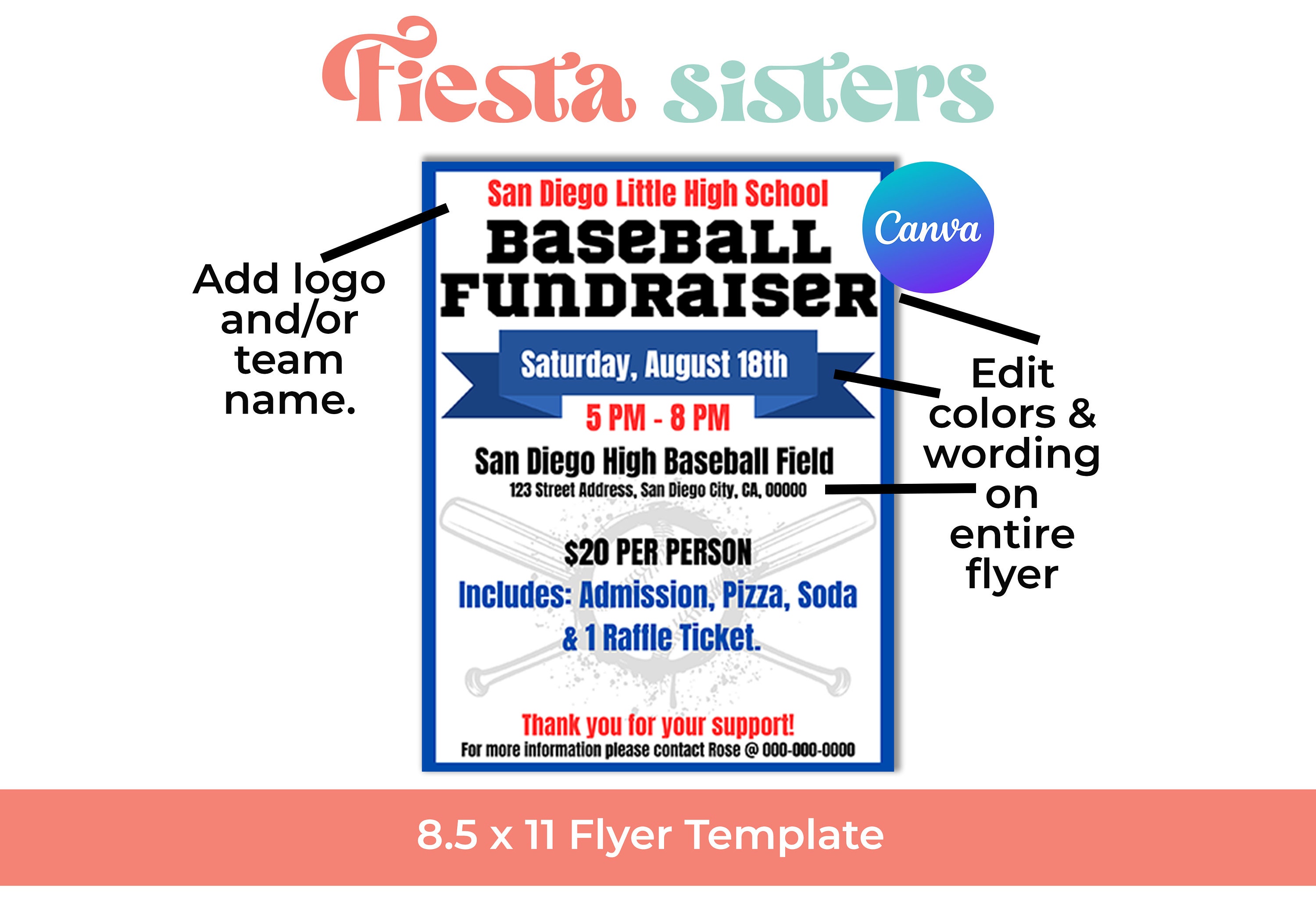 Baseball Fundraiser Flyer, Sports Fundraiser Flyer, Fundraiser Poster 8 ...