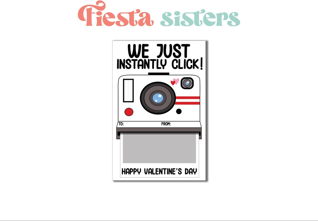 Polaroid Valentine Card, Cute Camera Card, Camera Valentine's Day Card ...