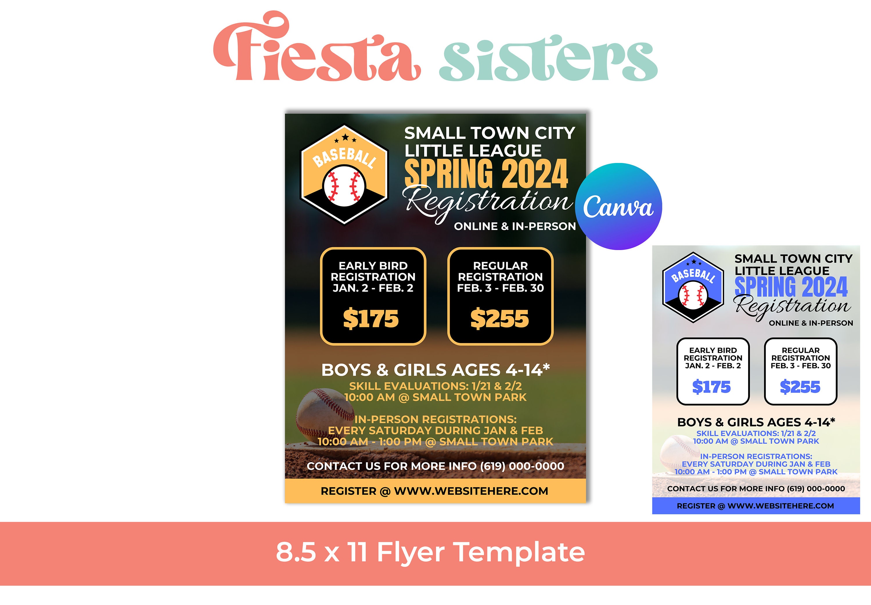 Baseball Registration Flyer, Sports Registration Flyer Template, Little ...
