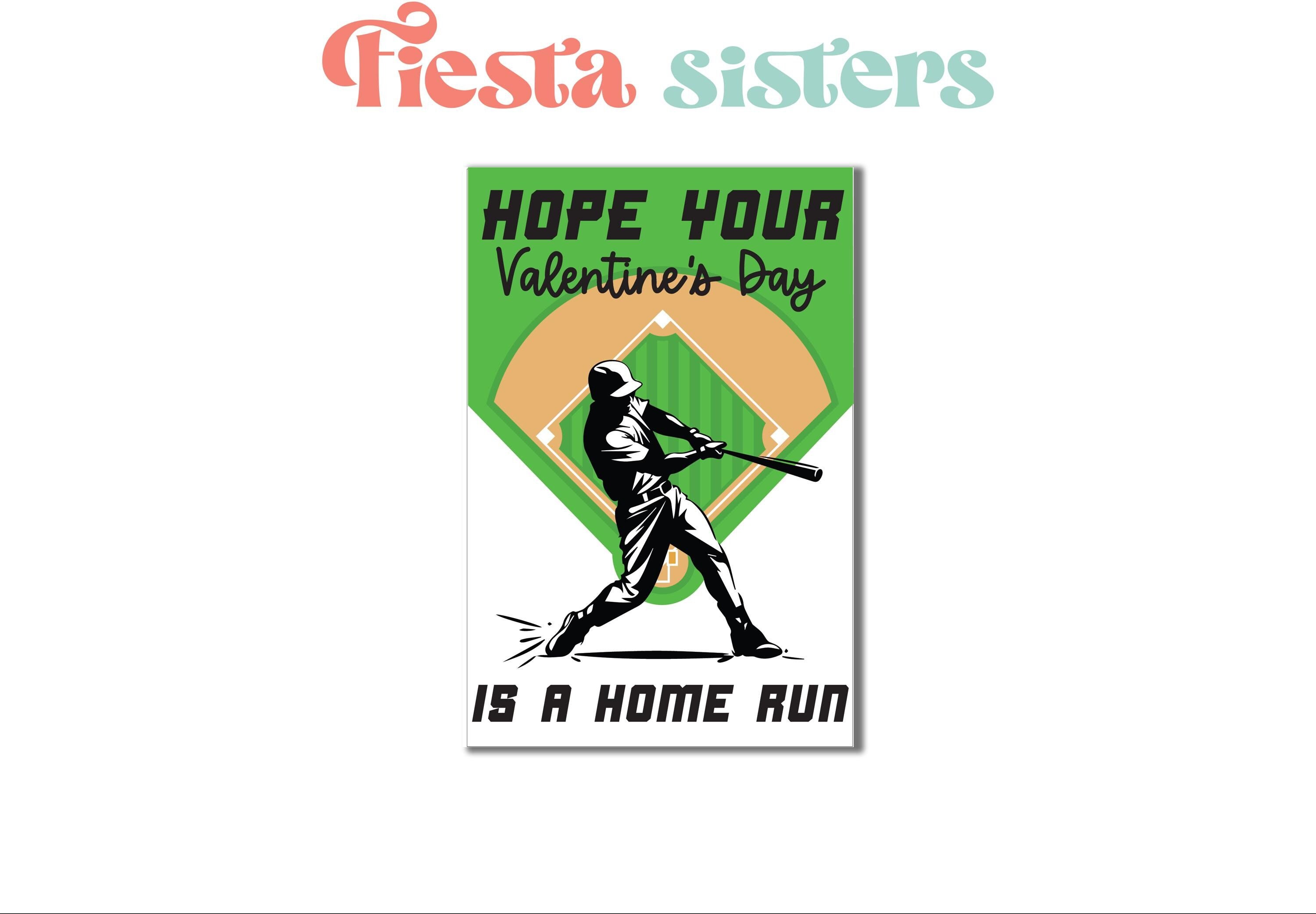 Baseball Valentine Card, Home Run Valentine's Day Card, Valentine's Day ...