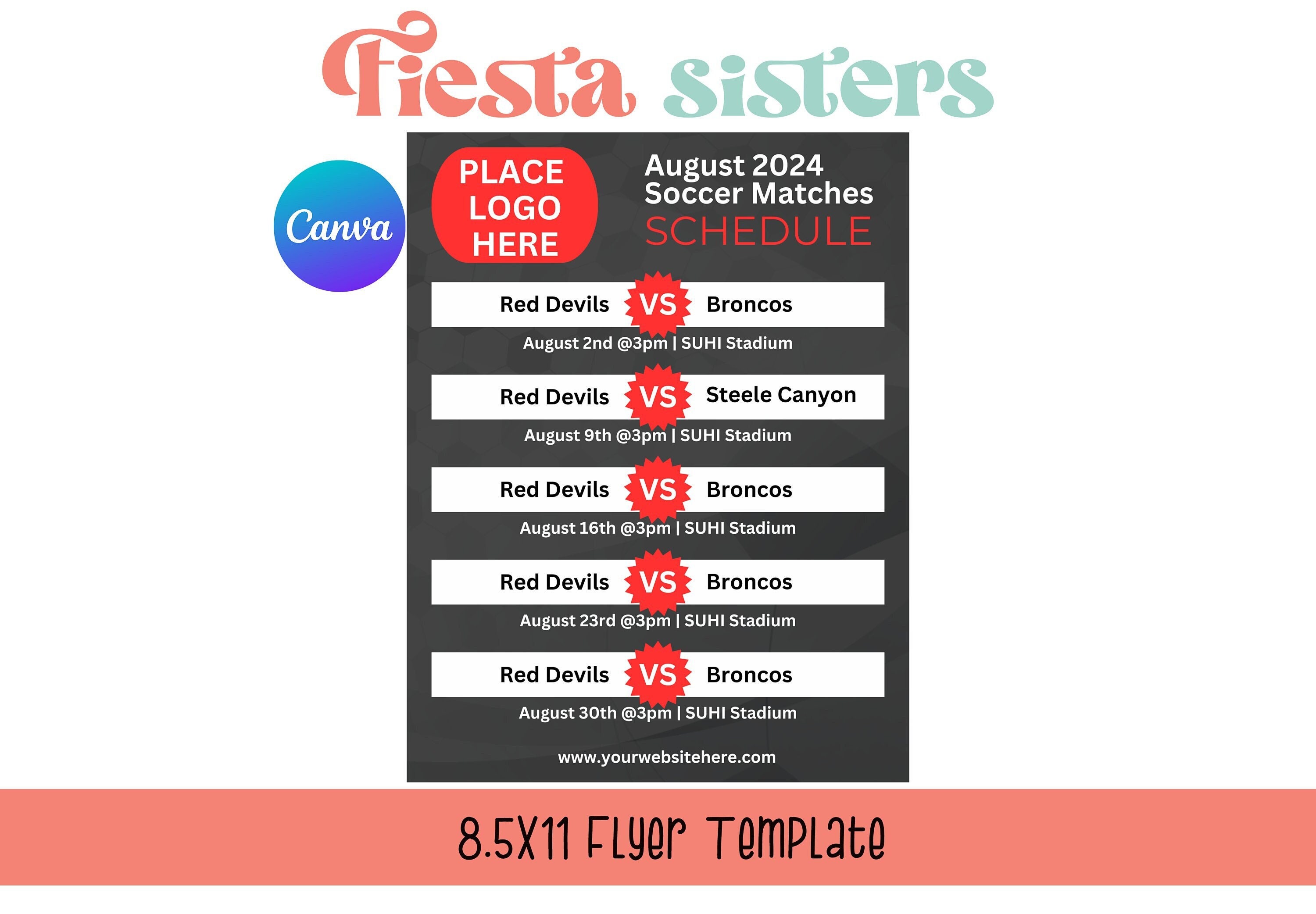 Soccer Schedule Template, Soccer Flyer Template, Soccer Poster 8.5x11 ...