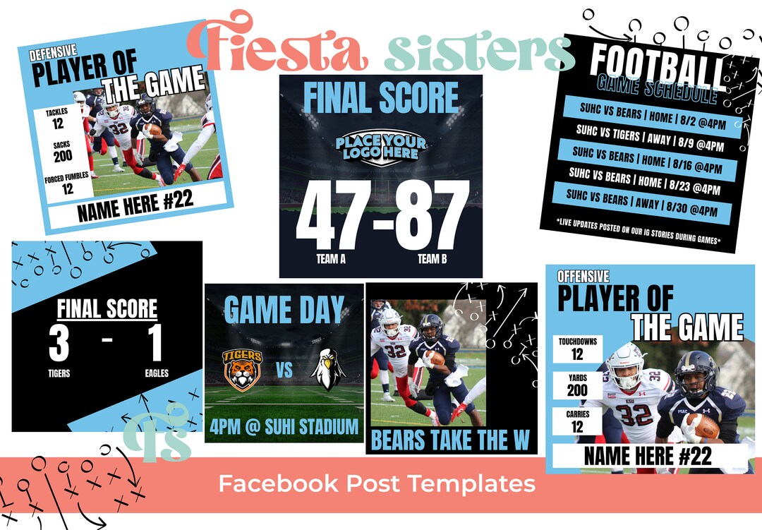 14 Football Canva Templates, Social Media Posts, Instagram Bundle ...