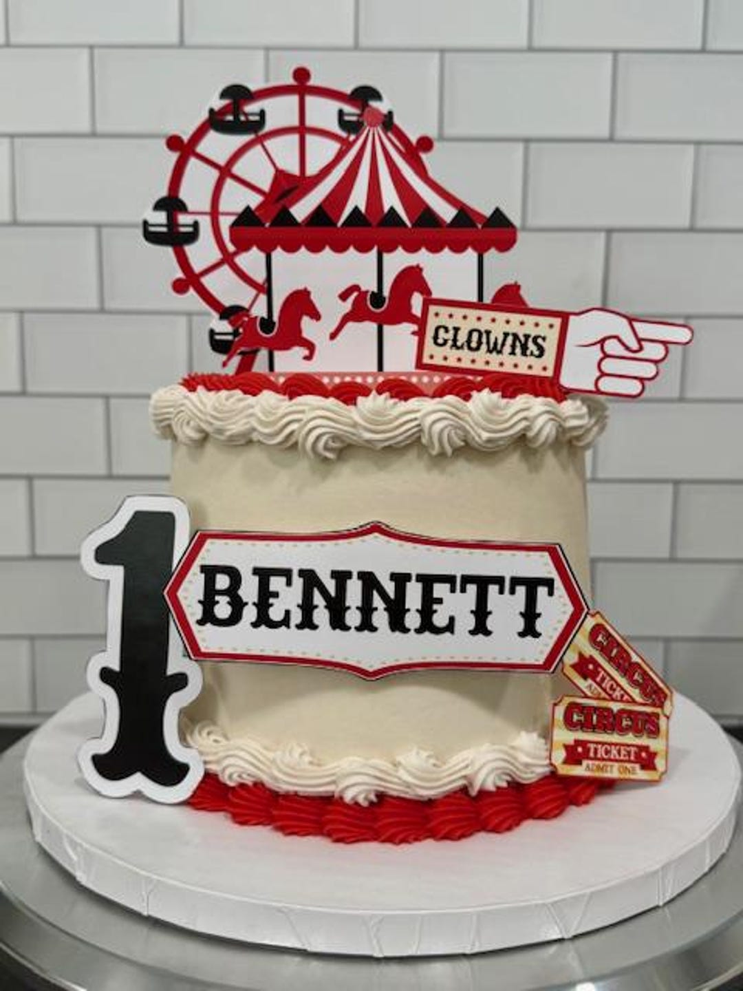 Printable Circus Theme Cake Toppers, Printable Personalized Cake ...