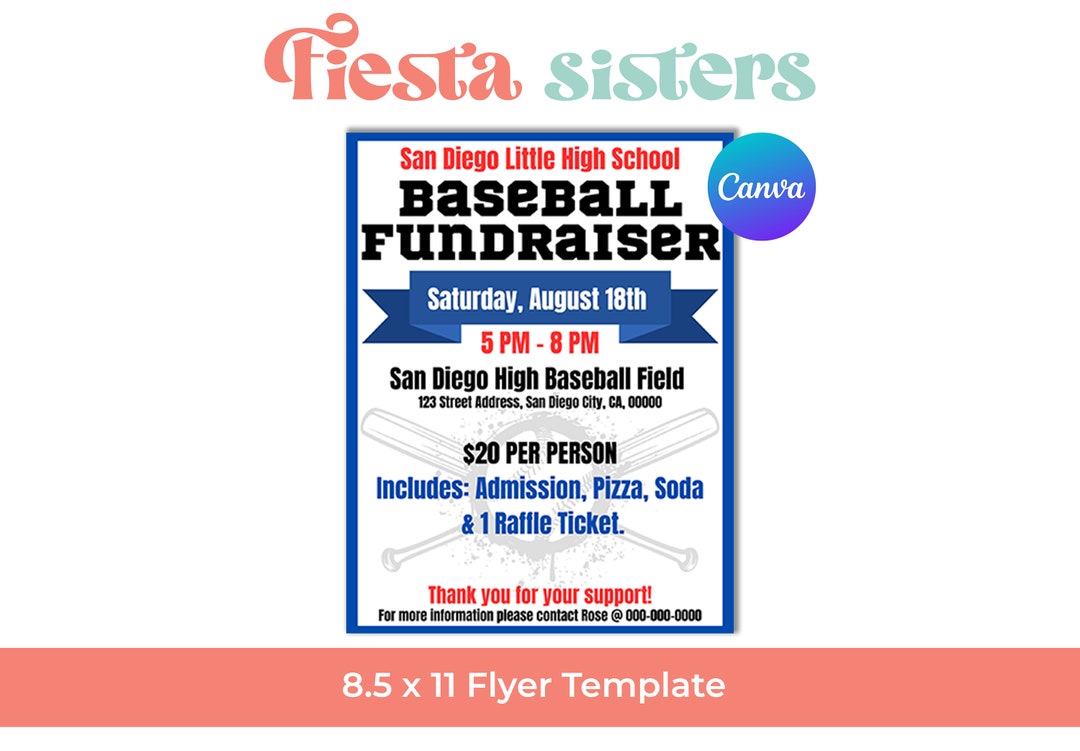 Baseball Fundraiser Flyer, Sports Fundraiser Flyer, Fundraiser Poster 8 ...