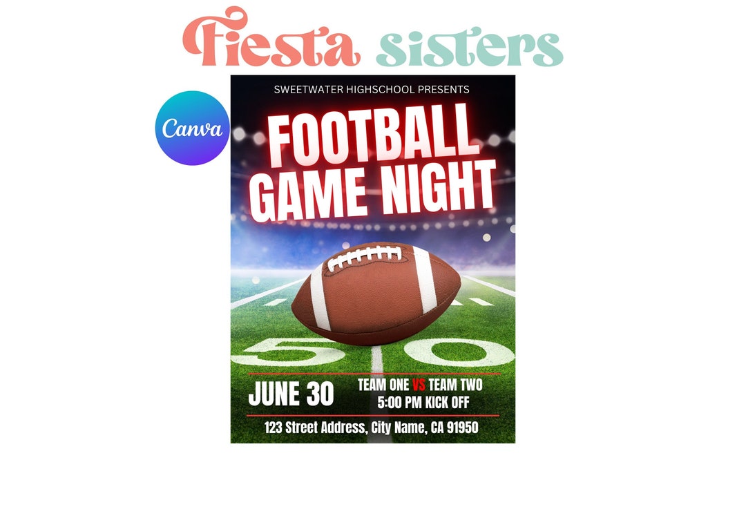 Football Game Night Flyer, Game Night Flyer Template, Football Poster 8 ...