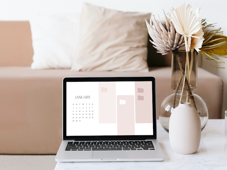 Soft Pink Desktop Organizer Wallpapers With Monthly Calendar (august ...