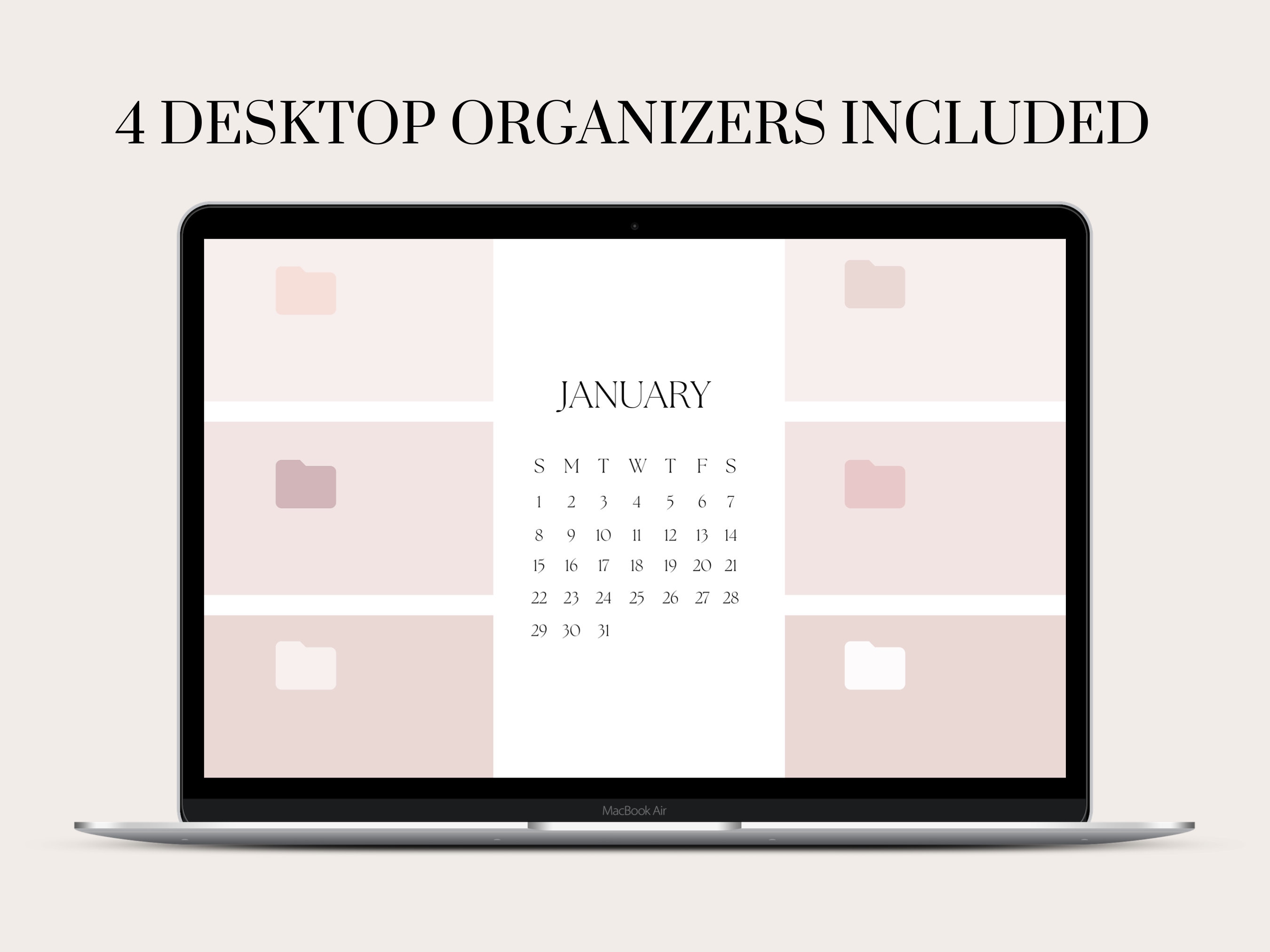 Soft Pink Desktop Organizer Wallpapers With Monthly Calendar (august ...