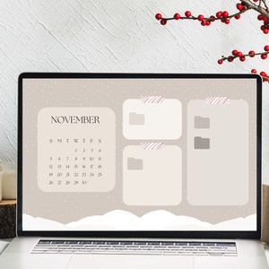 Christmas Desktop Wallpaper Organizer Minimal Winter Theme Desktop ...