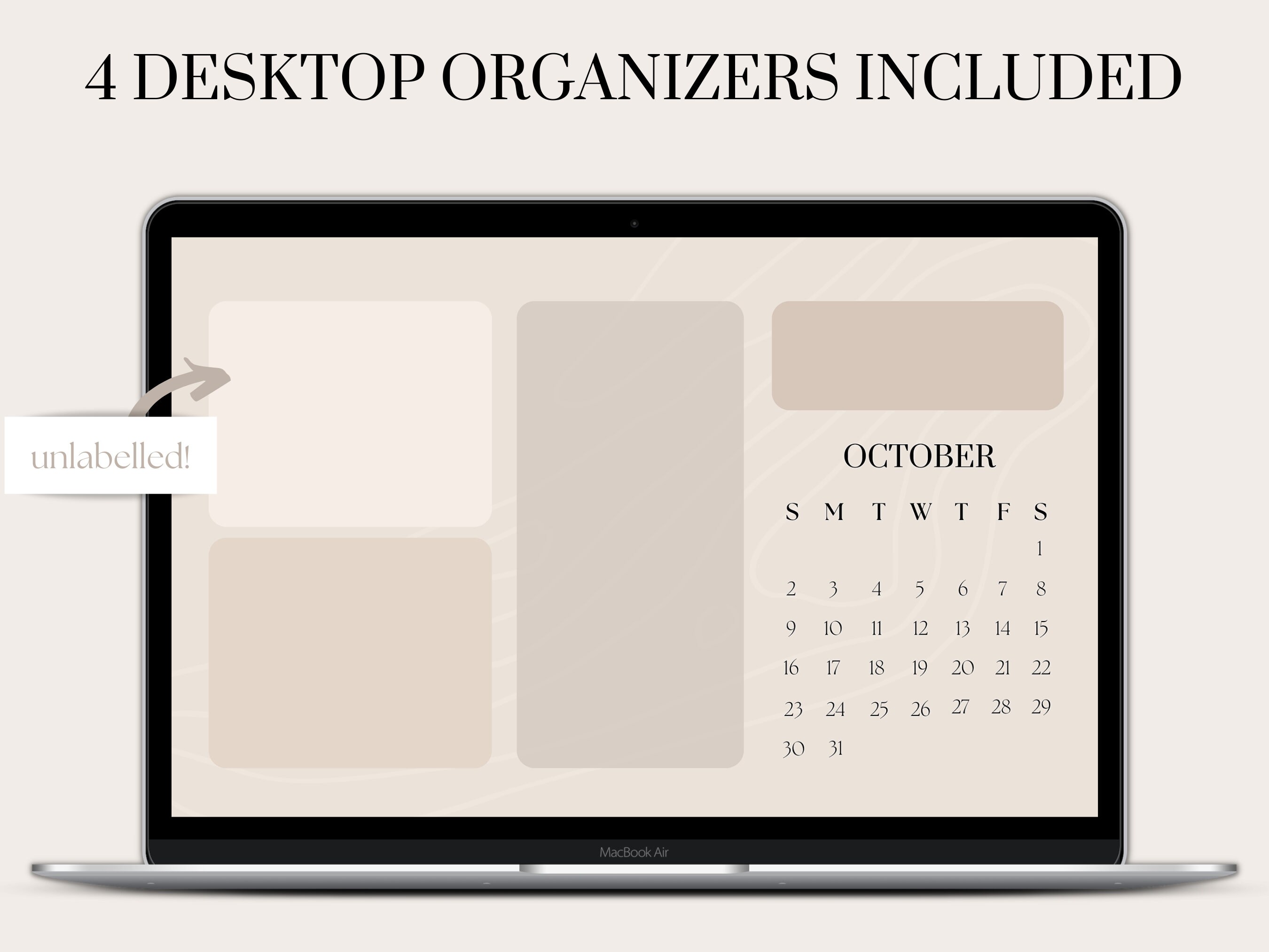 Desktop Wallpaper Organizers With Monthly 2023 Calendar Folder Icons ...