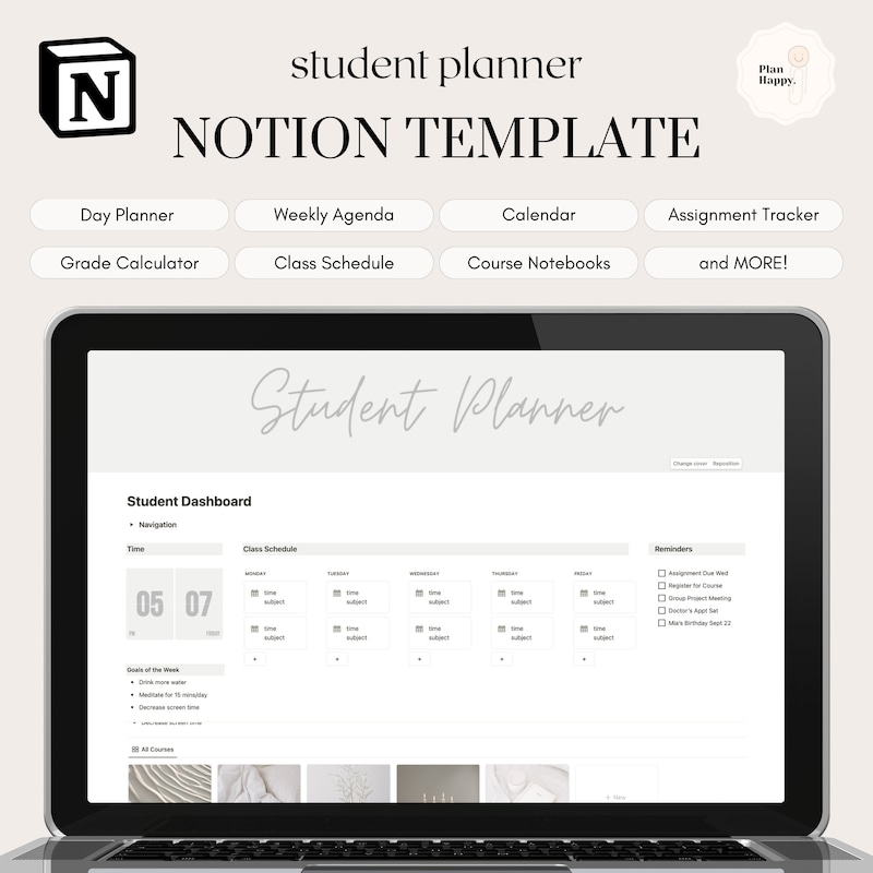 Aesthetic Assignment Tracker - Etsy