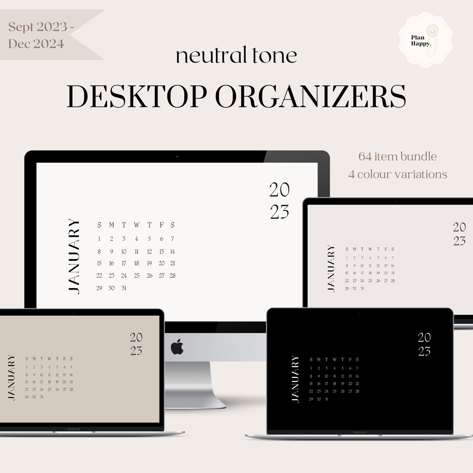 Minimal Monthly Calendar Desktop Screensavers Neutral, Minimal, Simple ...