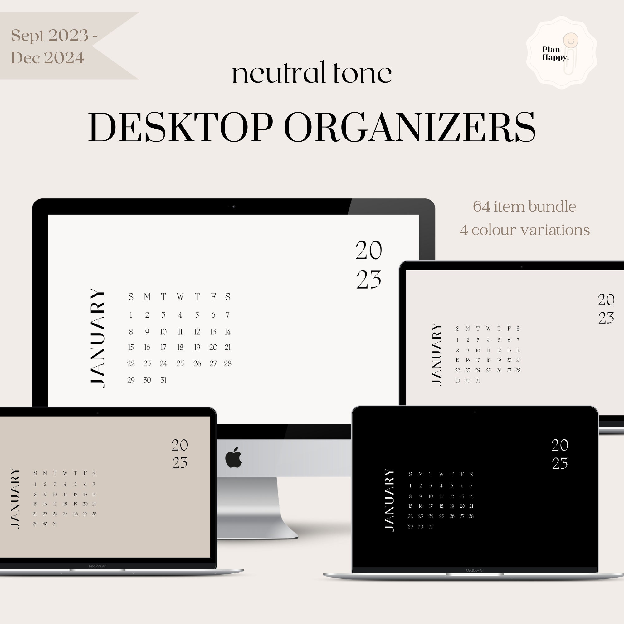 Minimal Monthly Calendar Desktop Screensavers | Neutral, Minimal ...