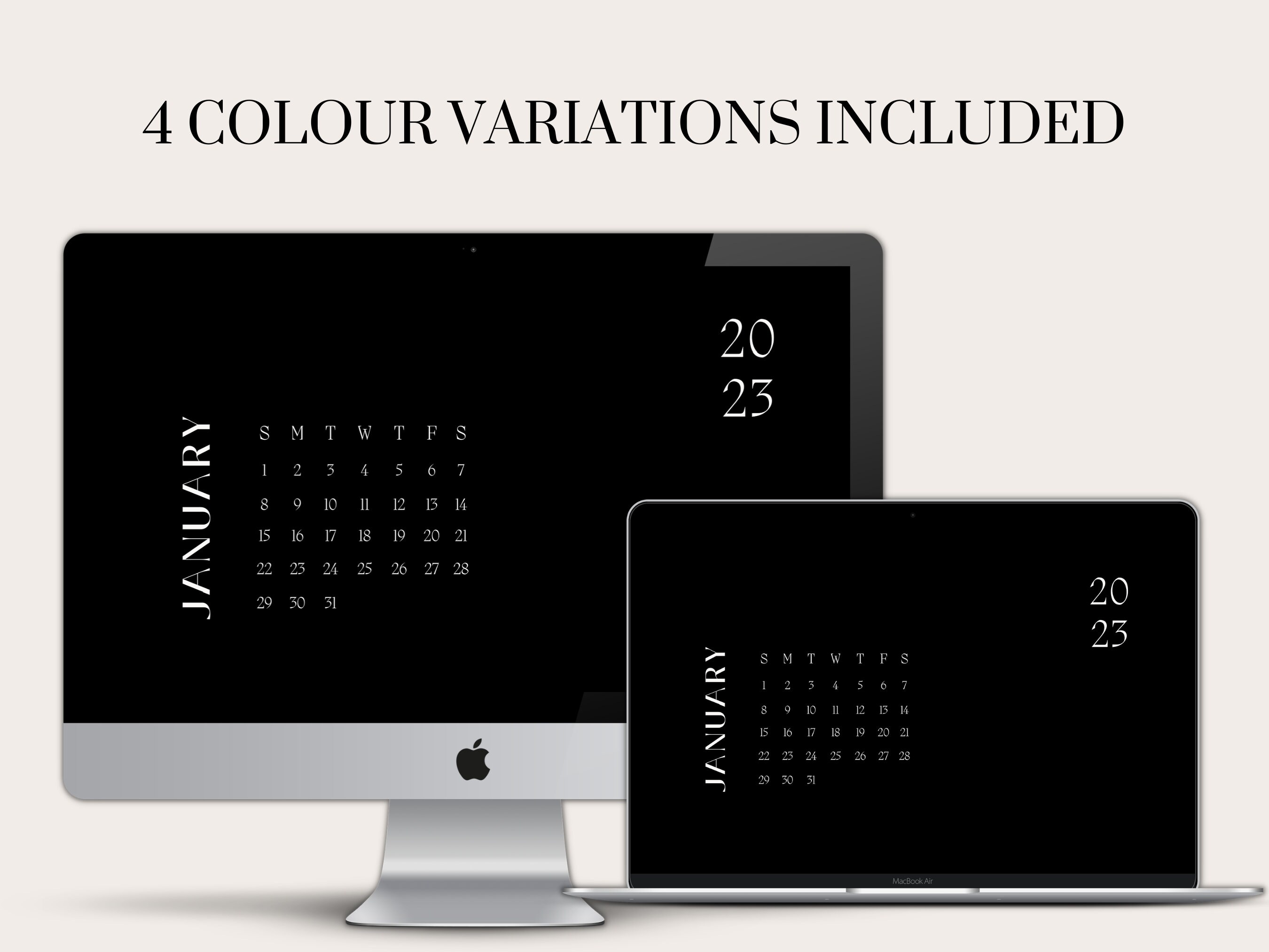 Minimal Monthly Calendar Desktop Screensavers | Neutral, Minimal ...