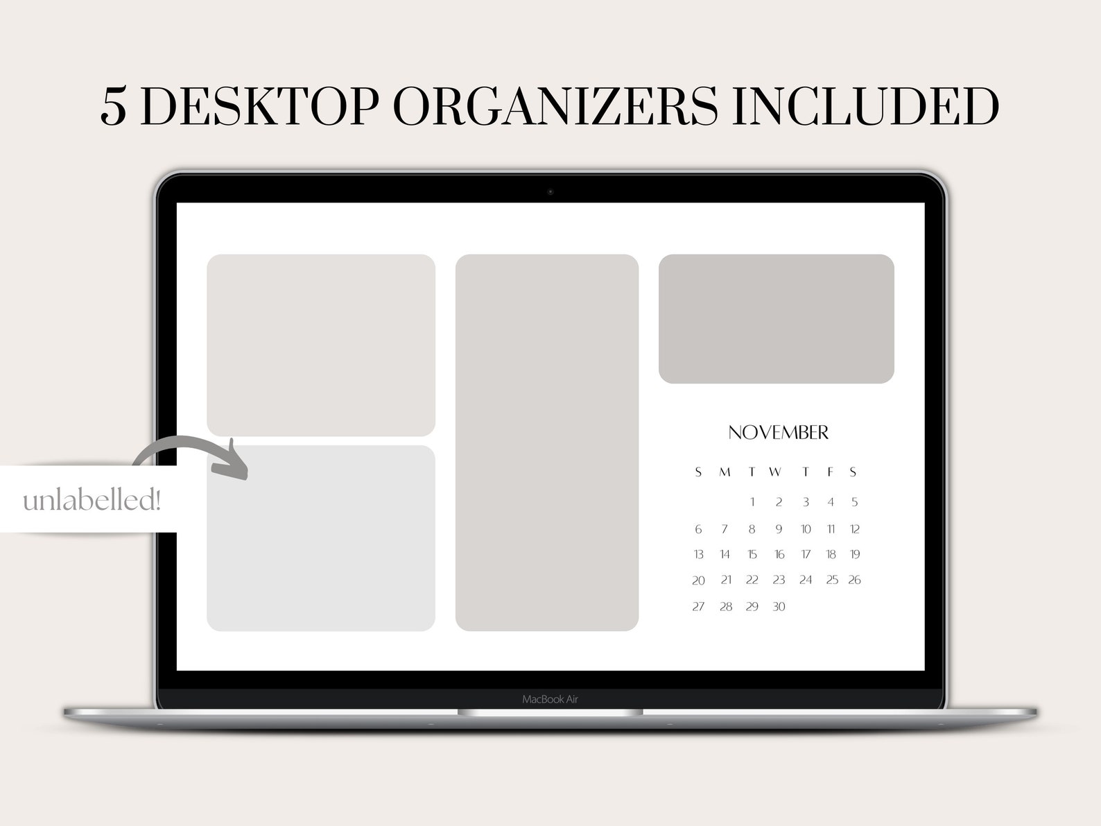 Minimalist Grey Desktop Organizer Wallpapers With Calendar (august 2024 ...