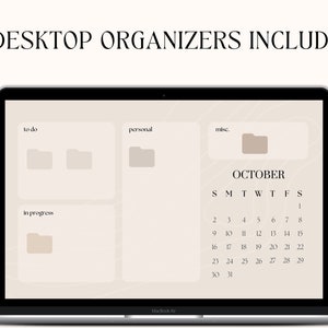 Neutral Desktop Organizer Wallpapers With Calendar (september 2024 ...