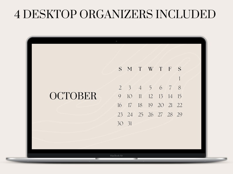 Desktop Wallpaper Organizers With Monthly 2023 Calendar - Etsy