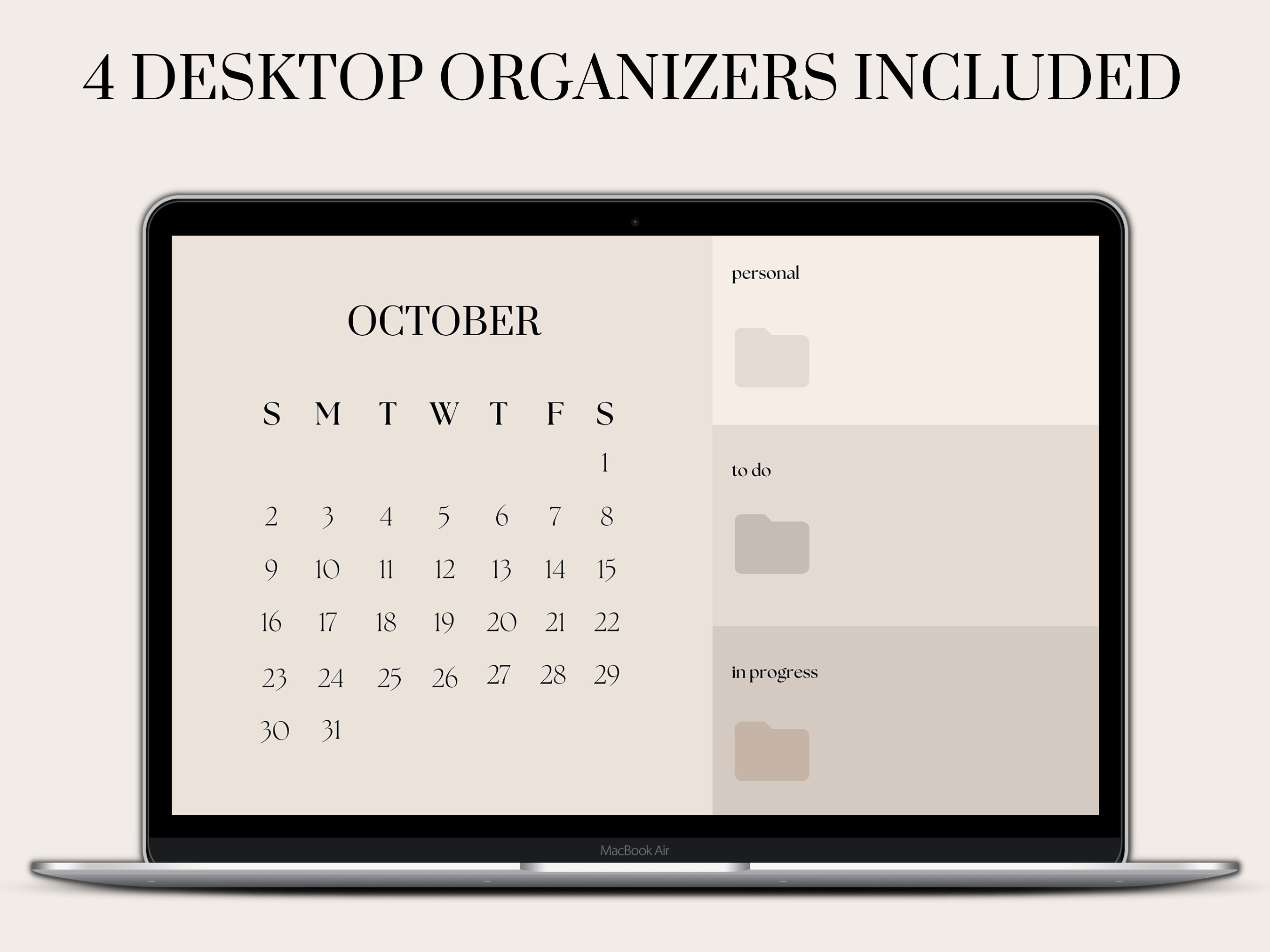 Desktop Wallpaper Organizers With Monthly 2023 Calendar Folder Icons ...