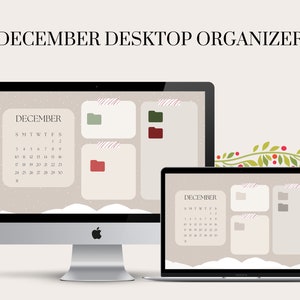 Christmas Desktop Wallpaper Organizer Minimal Winter Theme Desktop ...