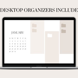 Soft Neutral Desktop Organizer Wallpapers With Monthly Calendar (aug ...