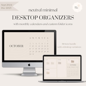 Neutral Desktop Organizer Wallpapers With Calendar (september 2024 ...