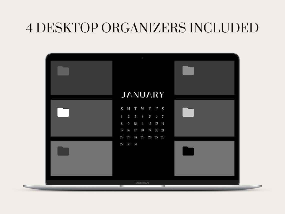 Desktop Wallpaper Organizers With Monthly Calendar jan Dec 2024 Folder ...