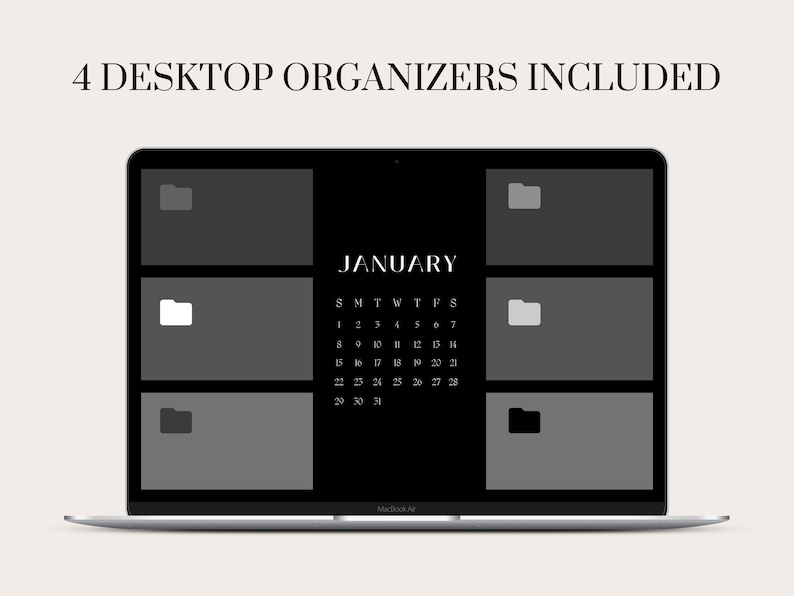 Desktop Wallpaper Organizers With Monthly Calendar jan Dec 2024 Folder ...