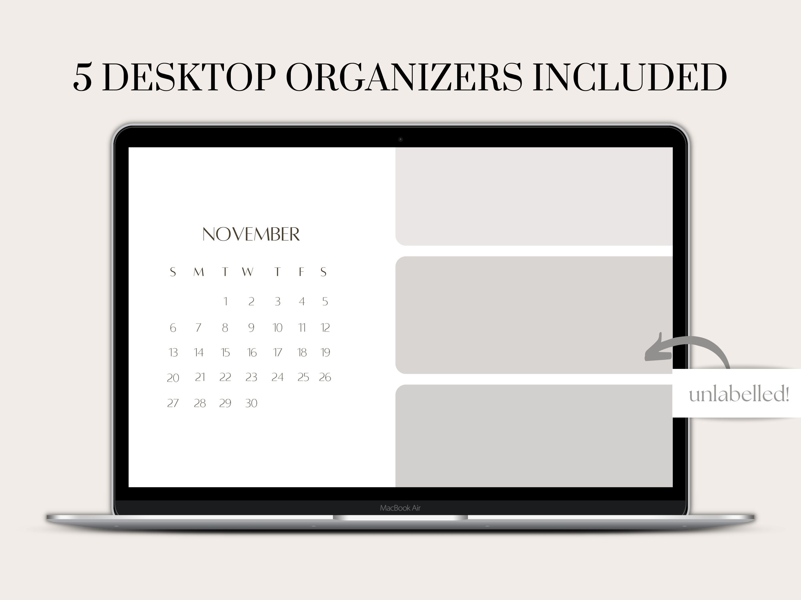 Minimalist Grey Desktop Organizer Wallpapers With Calendar (august 2024 ...
