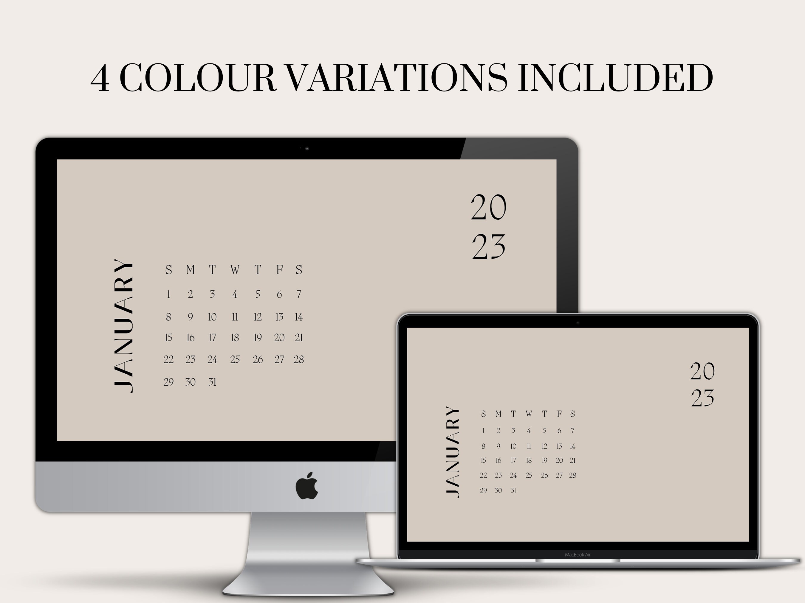 Minimal Monthly Calendar Desktop Screensavers | Neutral, Minimal ...