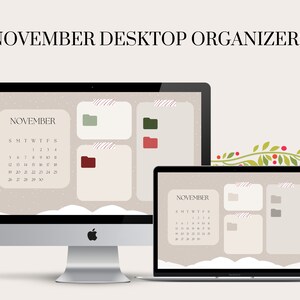 Christmas Desktop Wallpaper Organizer Minimal Winter Theme Desktop ...